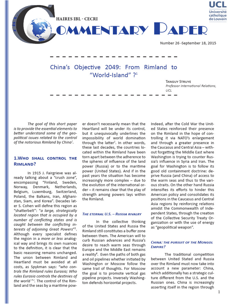 China's Objectve 2049 | PDF | China | World Politics