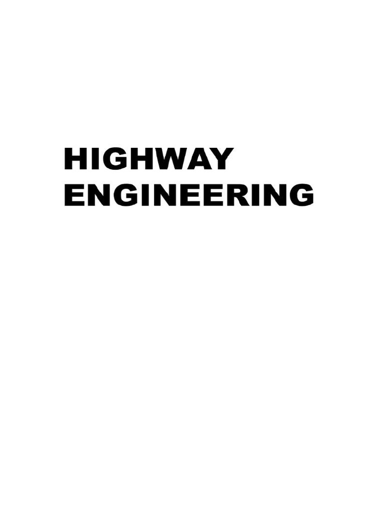 Highway Engineering | PDF