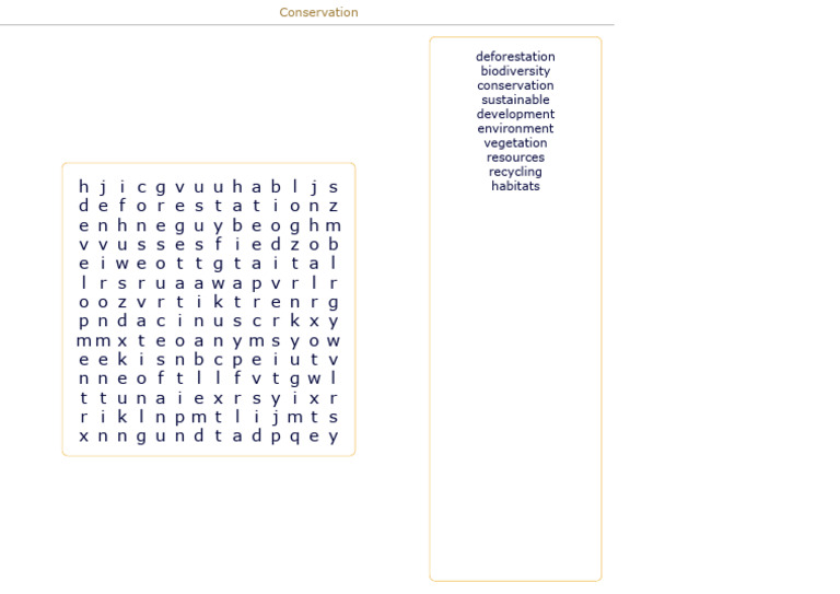B2 Conservation Word Search | PDF