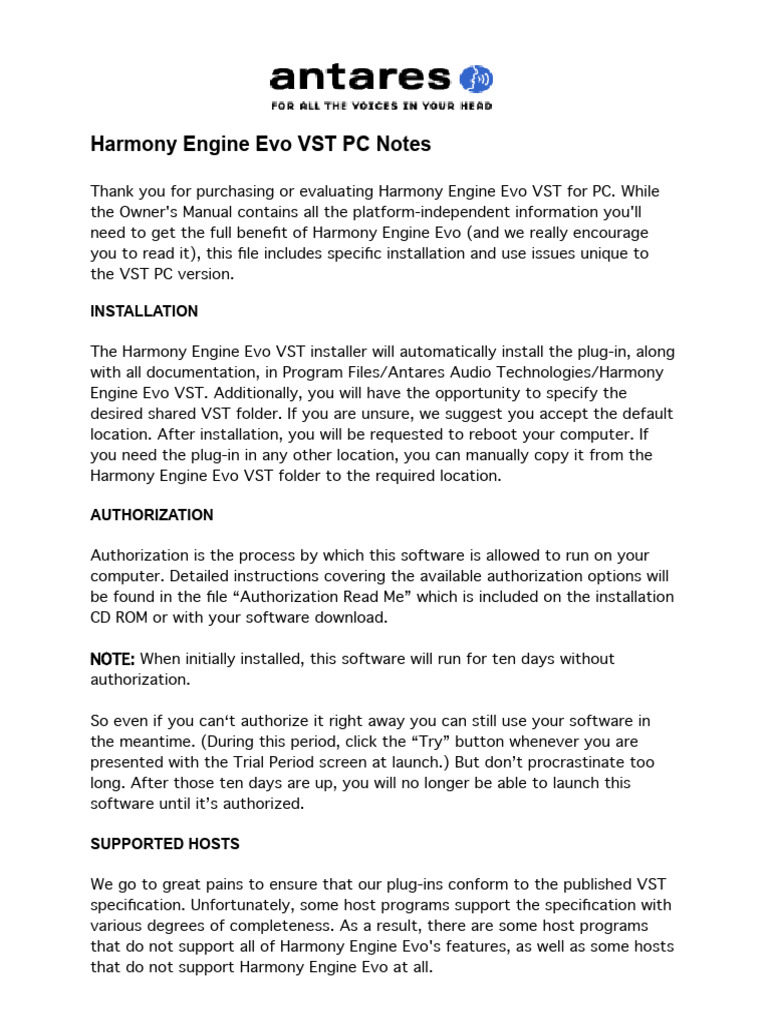Harmony Engine Evo VST PC Notes | PDF | Harmony | Computing