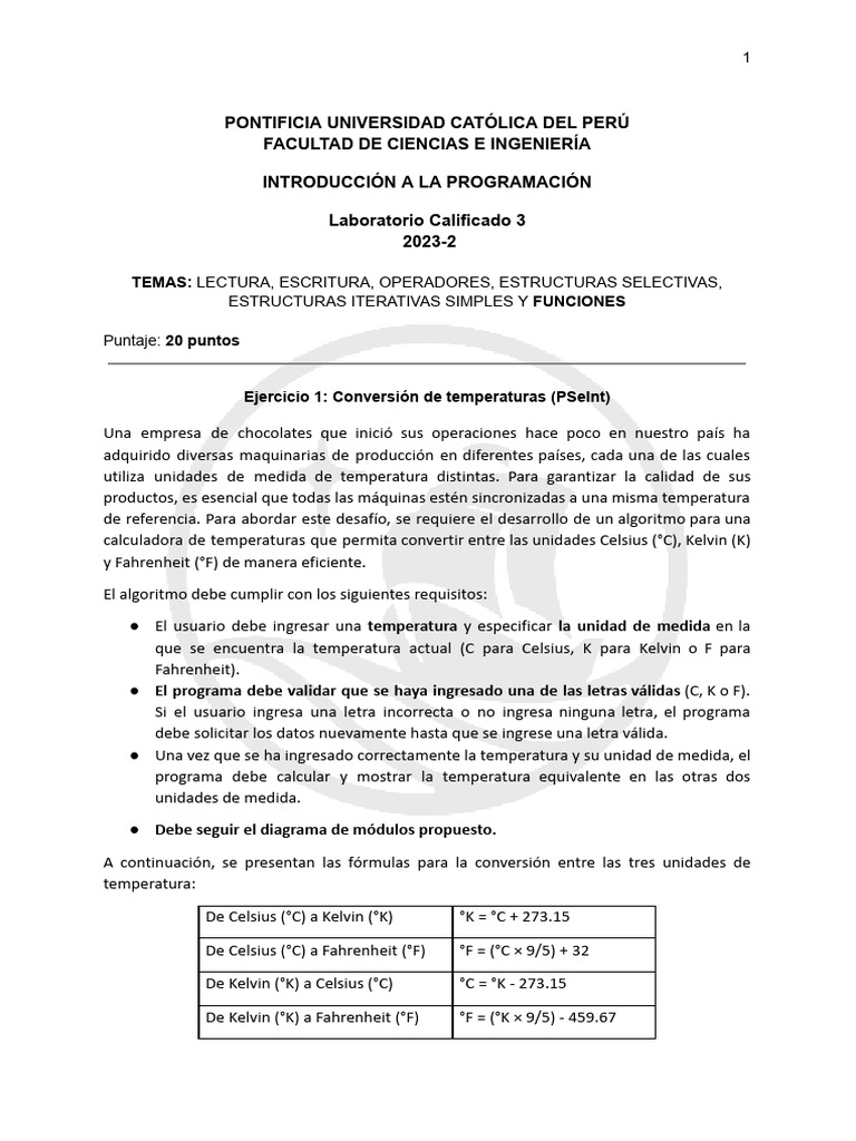 2023-2 Lab3 | PDF | Celsius | Fahrenheit