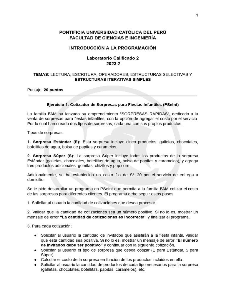 IP Lab2 Calificado 2023-2 | PDF | Salario | Salario mínimo