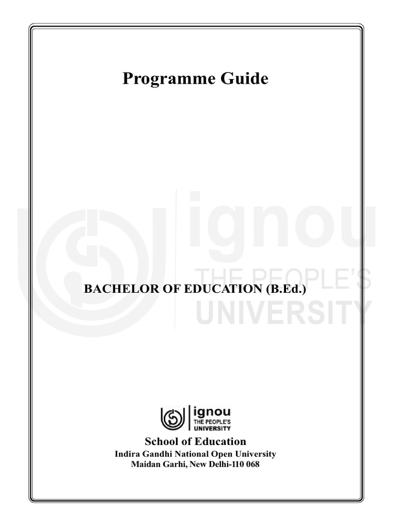 B.Ed. Programme Guide | PDF | Curriculum | Pedagogy