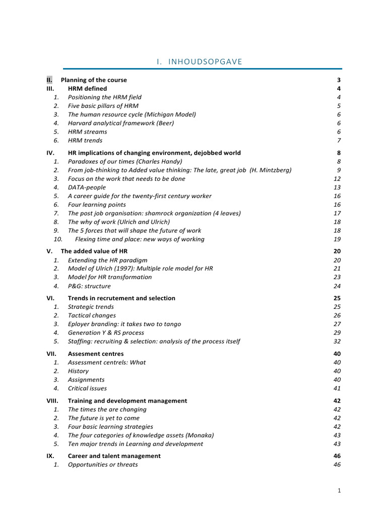 HRM Summary 2017 | PDF | Extraversion And Introversion | Human Resource Management