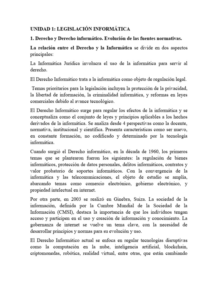 Legislacion Informatica | PDF | Privacidad | Derechos humanos