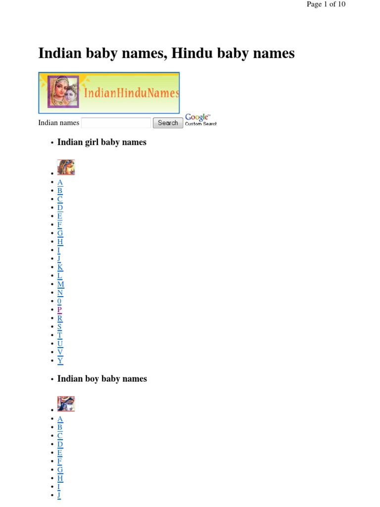 HTTP WWW - Indianhindunames.com Indian Hindu Boy Name P | Download Free ...