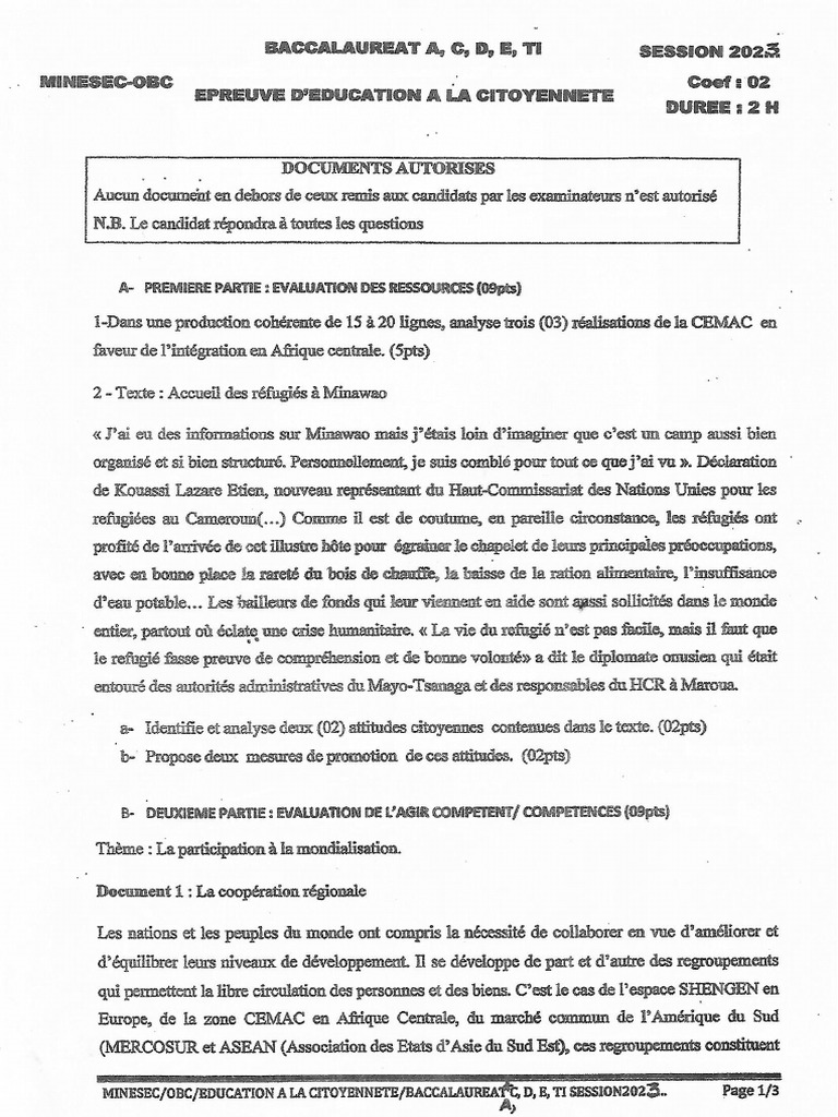 Bac Acd 2023 Ecm | PDF