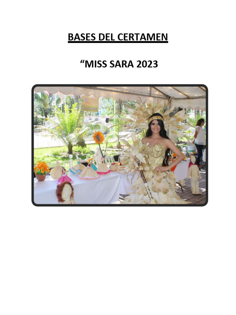 Bases Del Miss Sara 2023 | PDF