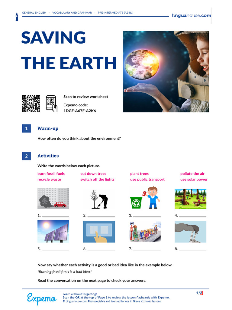 Saving The Earth British English Teacher | PDF | Waste | Nature