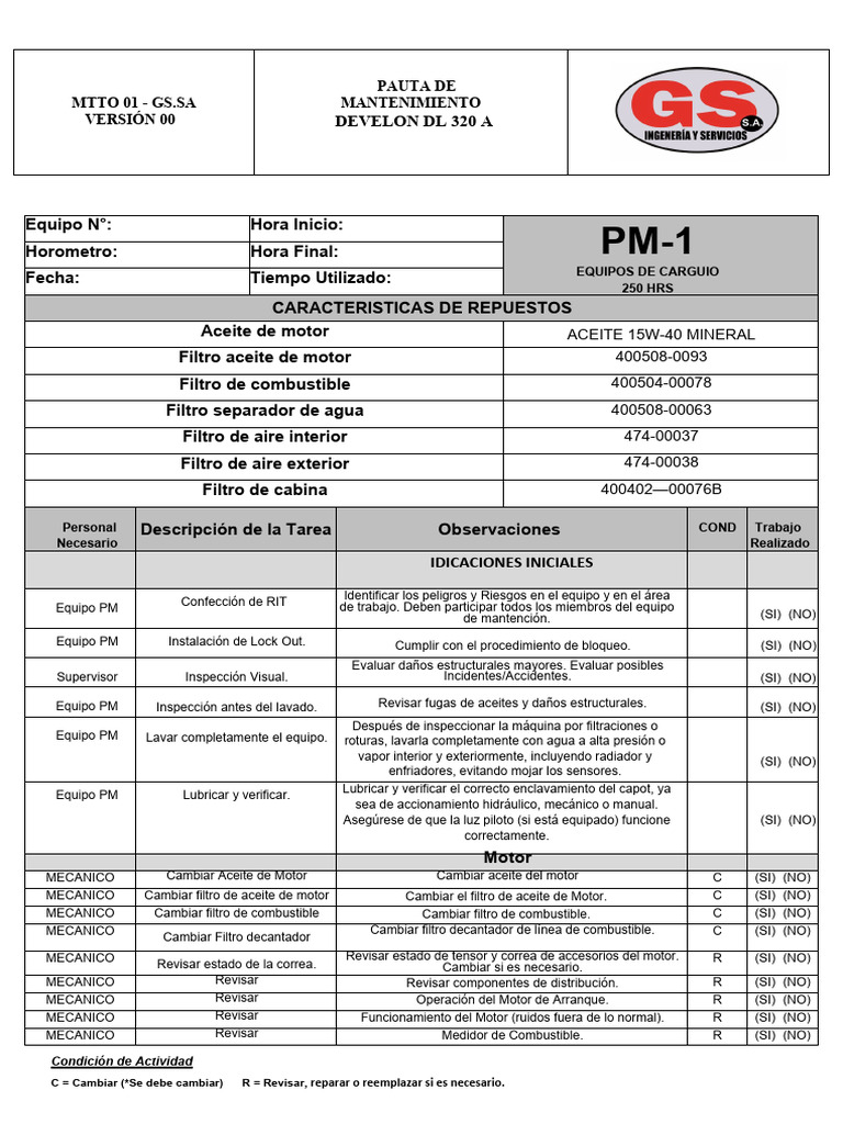PM1 Develon DL320 | PDF | Vehículos | Tecnología de vehículos