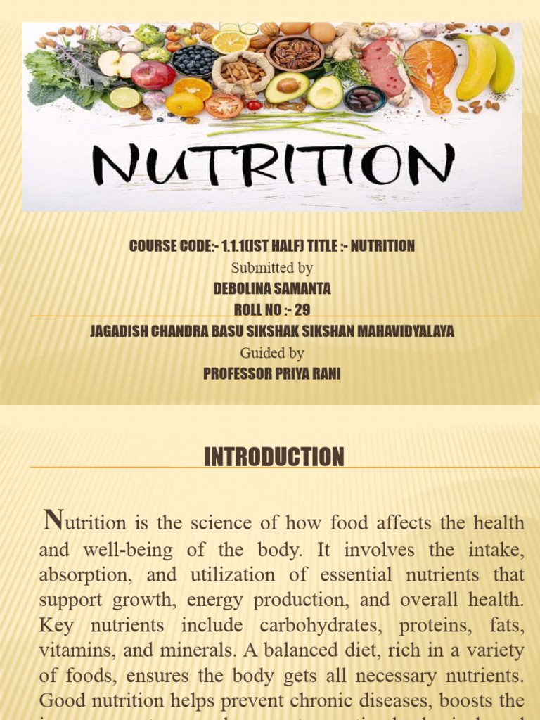Nutrition | PDF | Nutrients | Diet & Nutrition