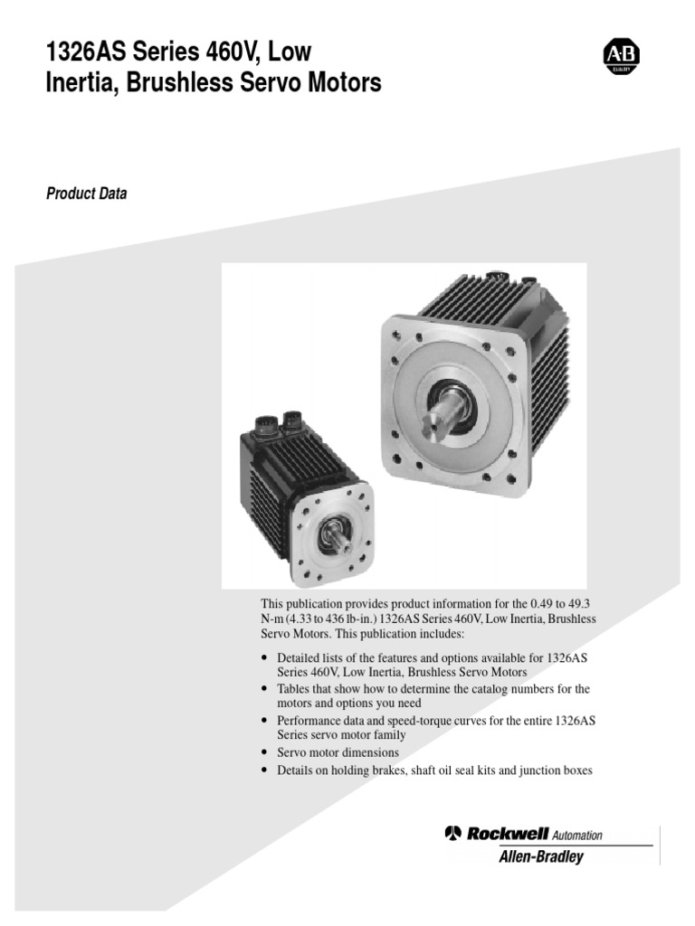 1326AS Series 460V, Low Inertia, Brushless Servo Motors: Product Data ...