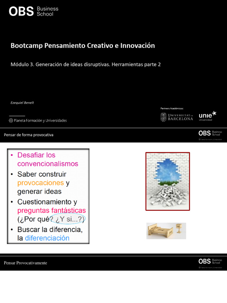 Bootcamp Pensamiento Creativo e Innovación: Módulo 3. Generación de Ideas Disruptivas ...