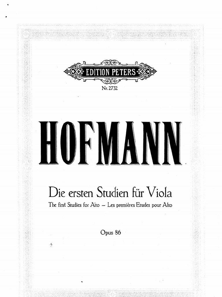 Hoffmann - Die Ersten Studien Für Viola | PDF