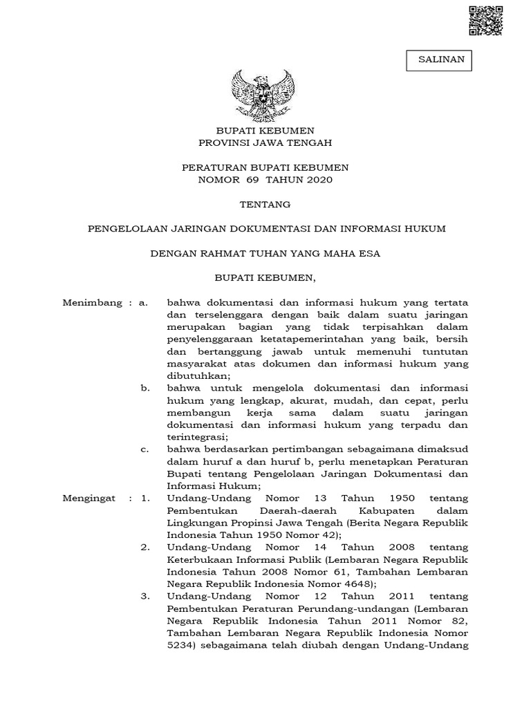 Pengelolaan Jaringan Dokumentasi Dan Informasi Hukum | PDF