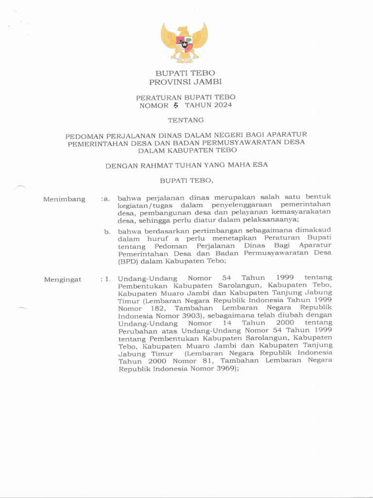 Perbup No 5 Tahun 2024 | PDF