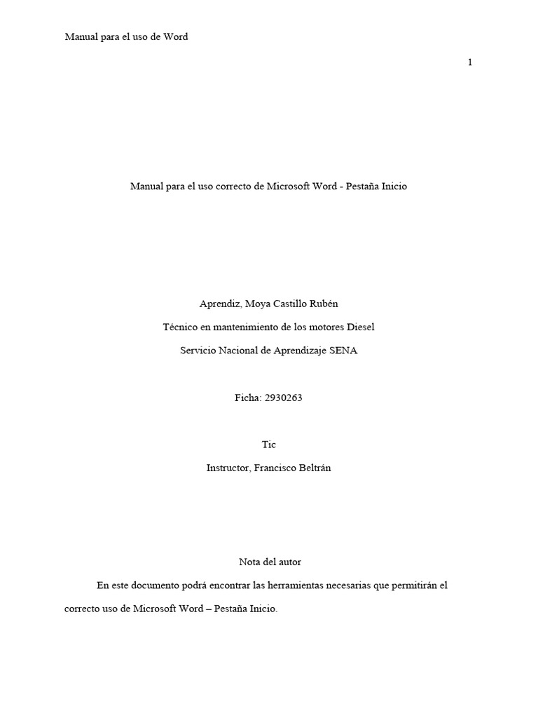 Manual para El Uso Correcto de Microsoft Word RUBEN | PDF | Microsoft ...