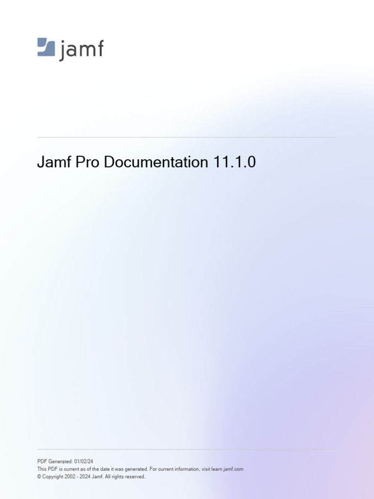 Jamf Pro Documentation 11.1.0 1-2-2024 | PDF | Application Software | World Wide Web
