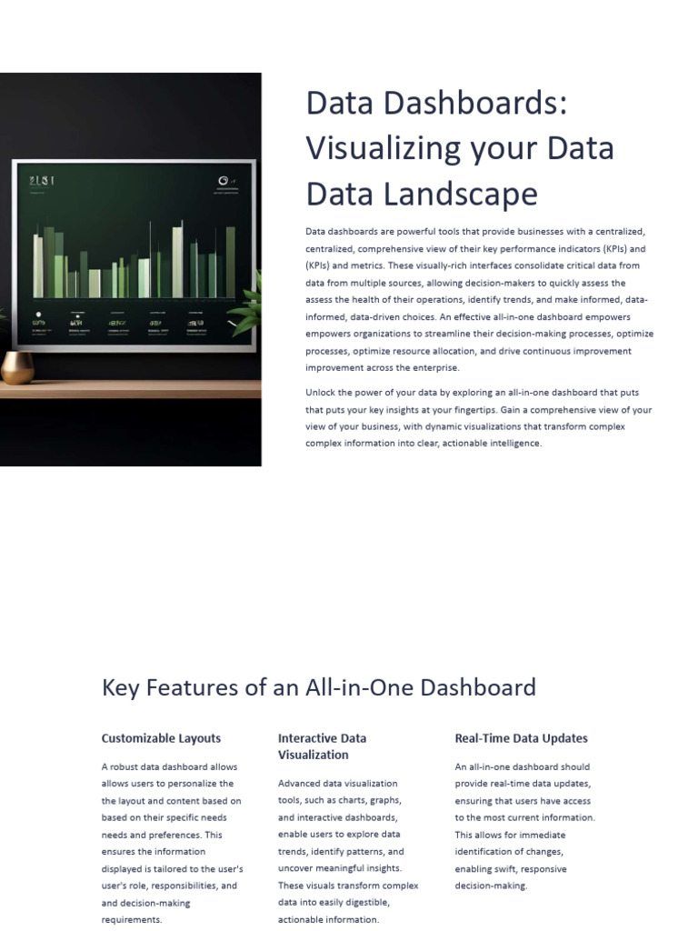 Data Dashboards: Visualizing Your Data Data Landscape | PDF | Analytics | Data Science