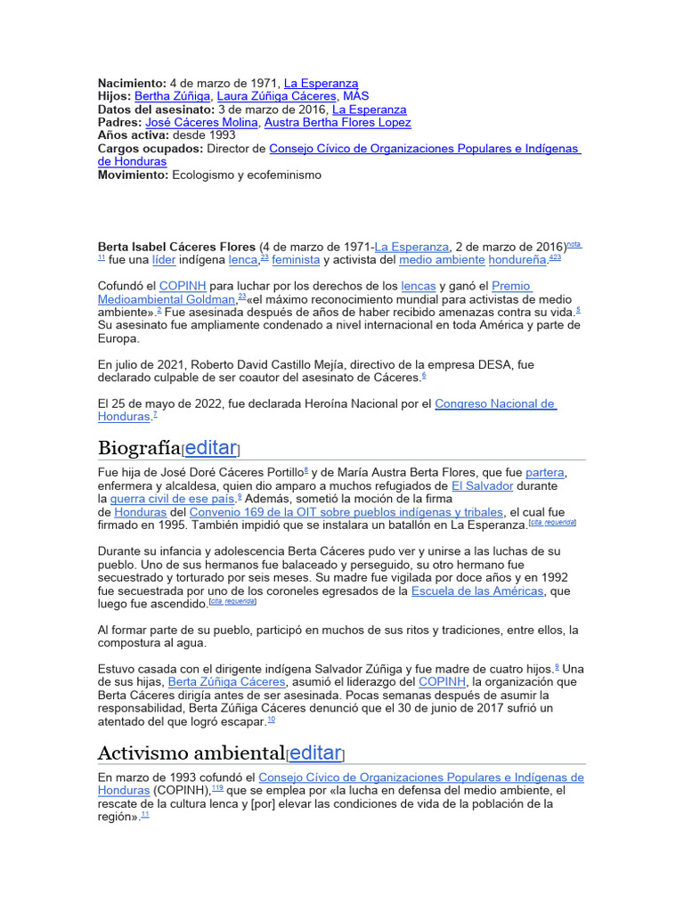 Berta Caceres | PDF