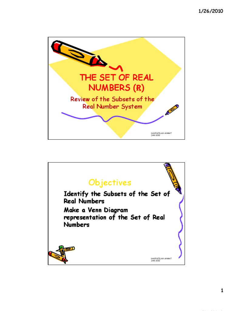 Subsets of Real Numbers Explained | PDF