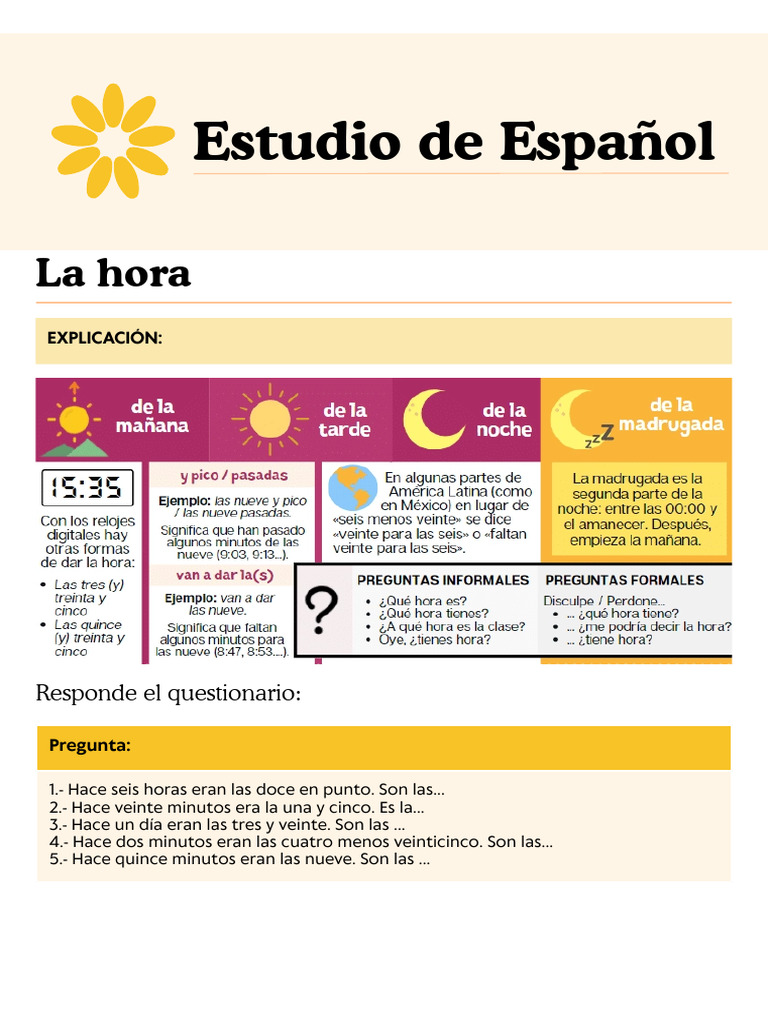 Estudiar Español | PDF | Cena | Comportamientos alimenticios de los humanos