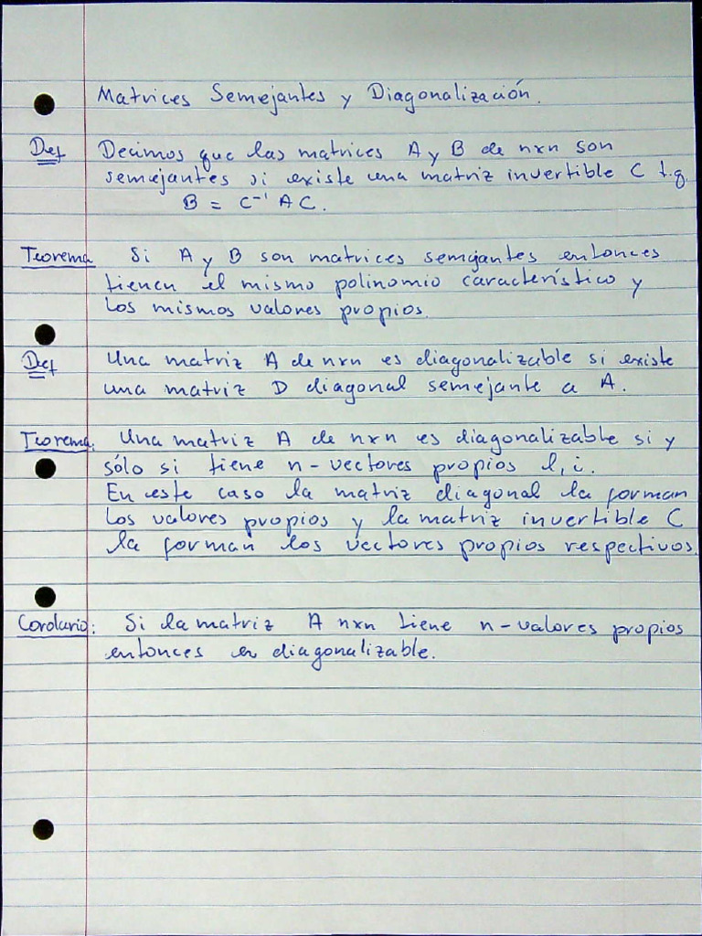 11-12 Matrices Semejantes y Diagonalizacion. | PDF