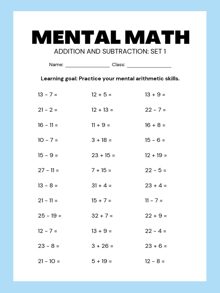 Mental Math | PDF | Mathematics | Arithmetic