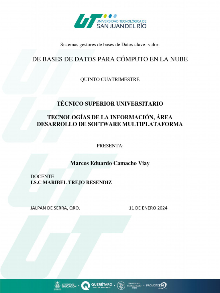 Gestores Bases Datos Marcos Camacho | PDF | No Sql | Ingeniería de Sistemas
