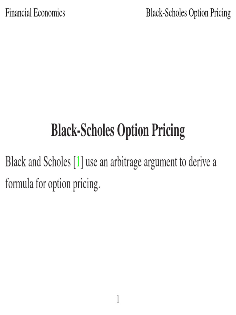 Black-Scholes Option Pricing | PDF | Black–Scholes Model | Option (Finance)