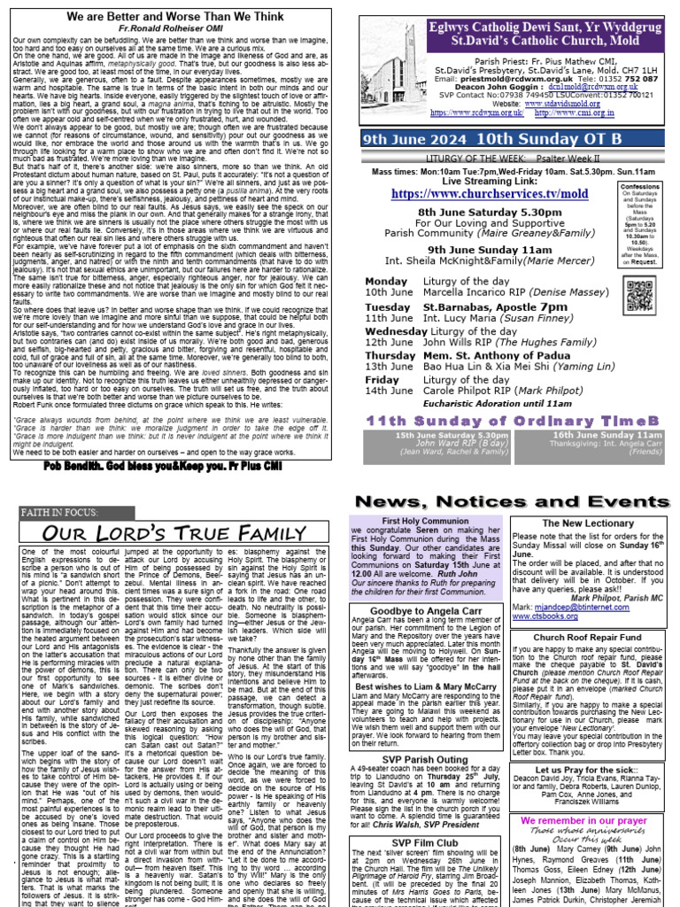 10th Sunday Ordinary Timeb 9th June2024 | PDF | Jesus | Eucharist