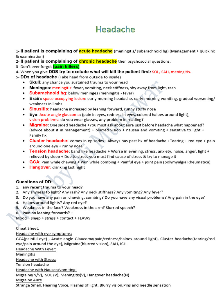 Headache | PDF | Headache | Migraine