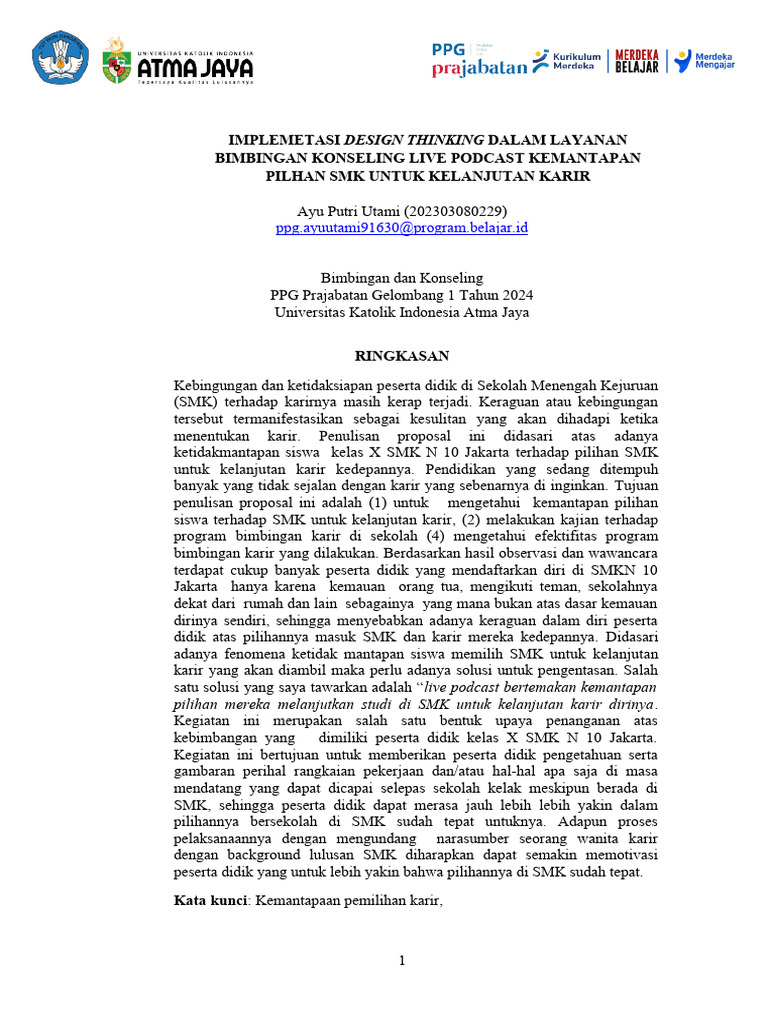 UAS_PROPOSAL_DESIGN THINKING | PDF