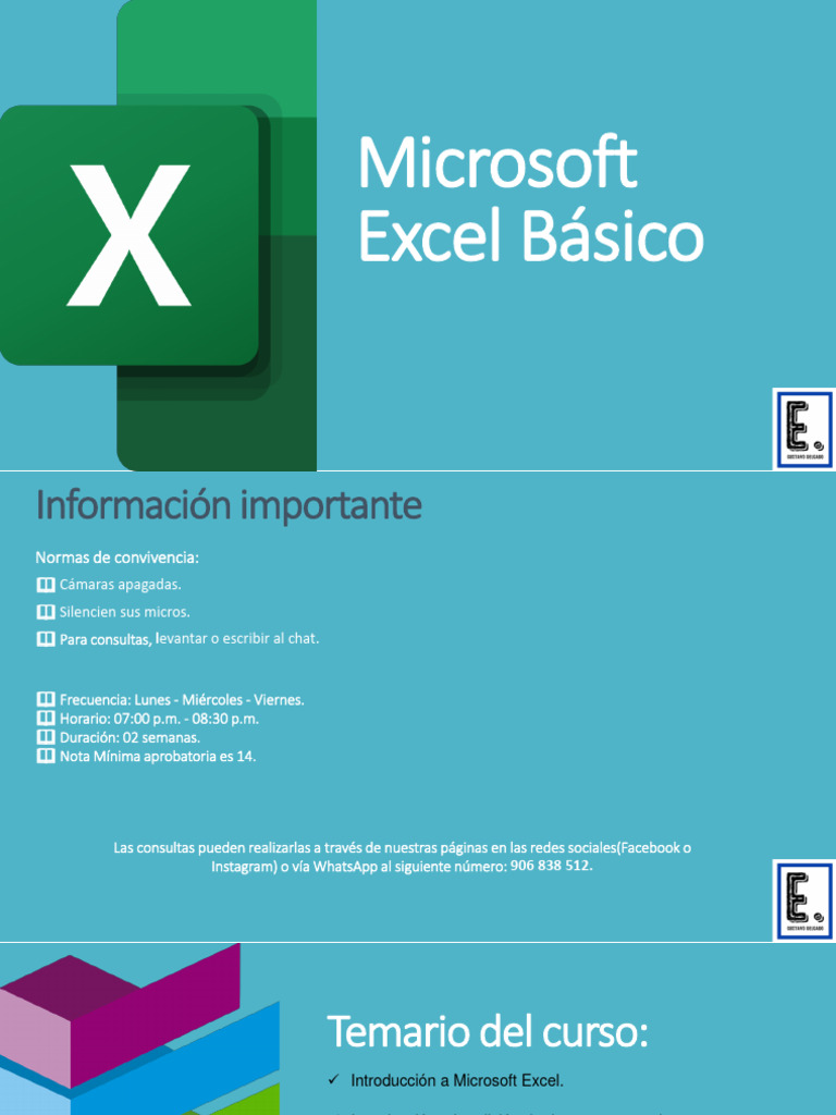 Curso Excel Basico | PDF | Microsoft Excel | Hoja de cálculo