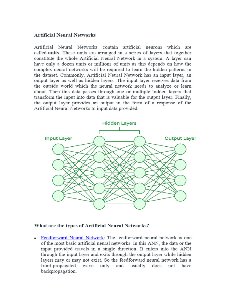 Unit IV Artificial Neural Networks | PDF | Artificial Neural Network | Deep Learning
