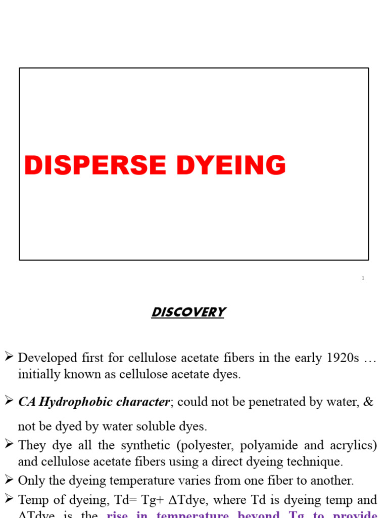 6.dispers Dyeing - 1 | PDF | Dyeing | Dye