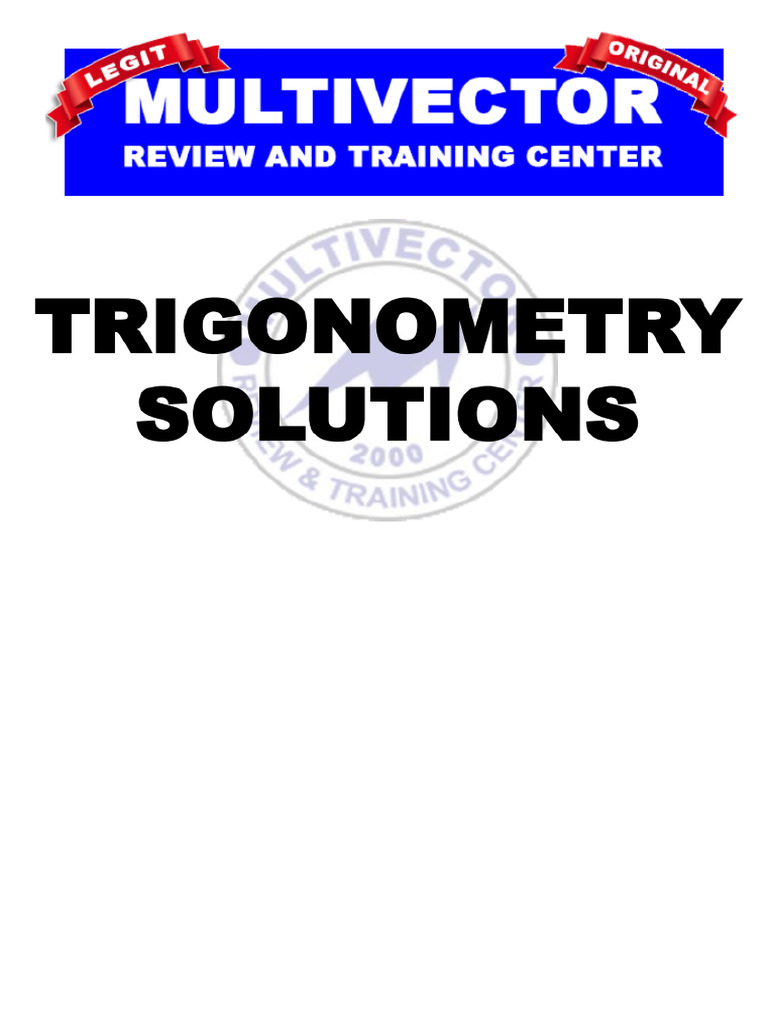 Trigonometry Solution | PDF