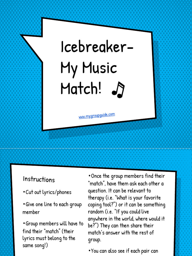Icebreaker My Music Match | PDF | Love Yourself | Music Industry