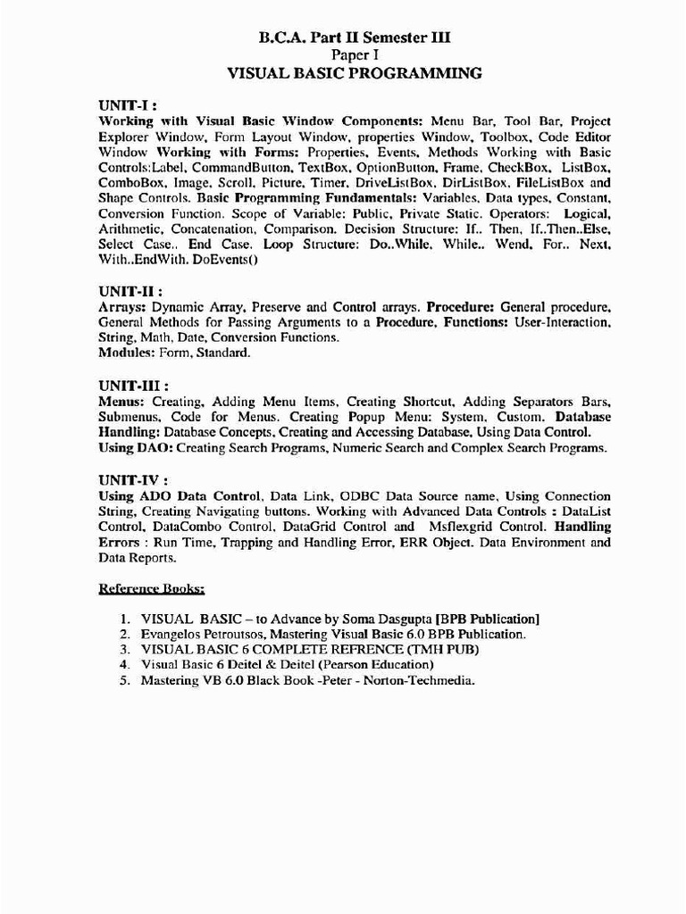 BCA sem-III Syllabus | PDF