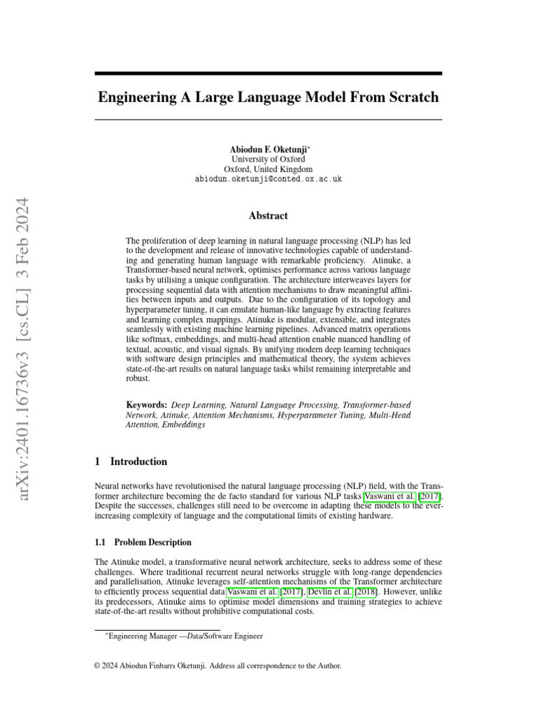 Engineering A Large Language Model From Scratch | PDF | Artificial ...