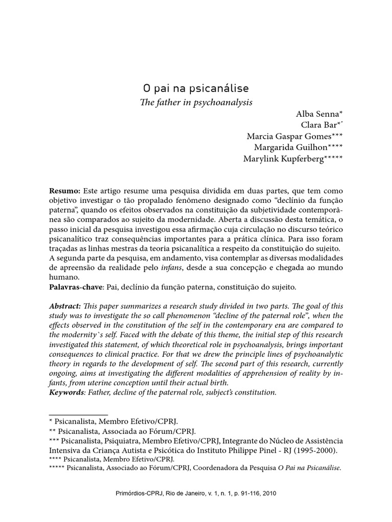 O Pai Na Psicanalise The Father in Psych | PDF | Sigmund Freud ...