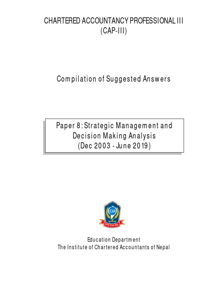 Paper 8 Strategic Management and Decision Making Analysis | PDF ... Paper 8 Strategic Management and Decision Making Analysis | PDF ...