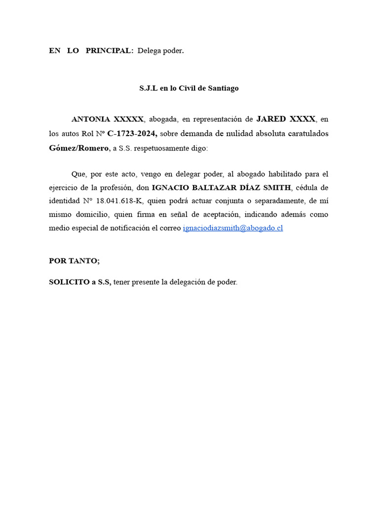 Delega Poder Antonia Escobar | PDF