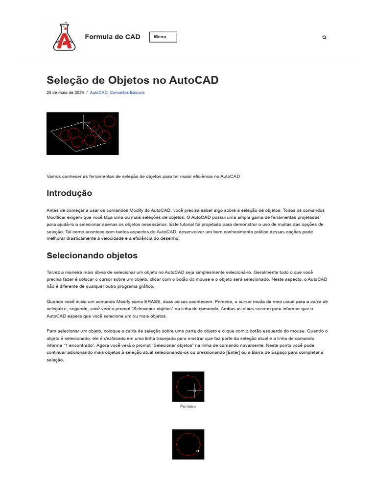 Seleção de Objetos No AutoCAD | PDF | Janela (informática) | Auto Cad