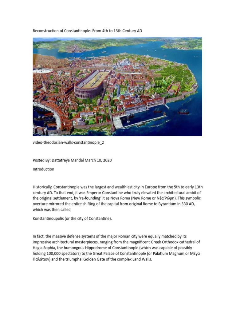 Architectural Wonders of Constantinople | PDF | Constantinople