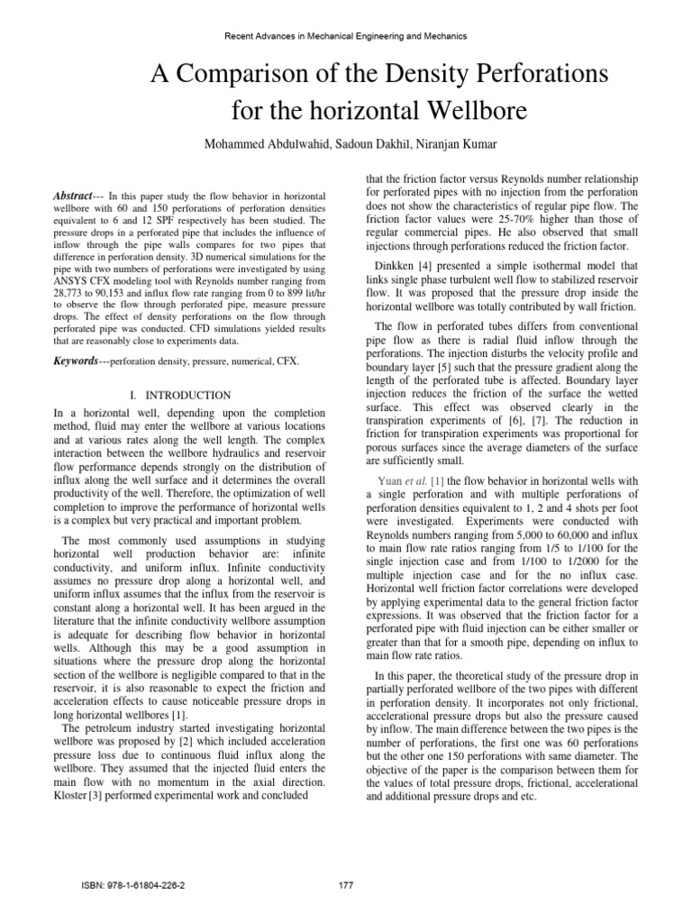 Perforation Density Effects on Wellbore Flow | PDF | Fluid Dynamics ...