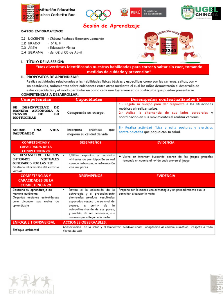 6° Grado SESION DE APRENDIZAJE N° 01 exp. diagnostica | PDF | Evaluación | Aprendizaje