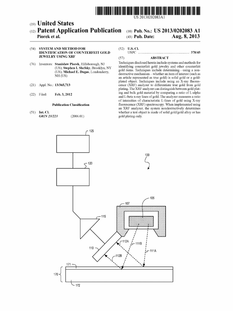 Systemand Method For Id of Counterfeit Gold Using XRF | PDF | X Ray | Gold