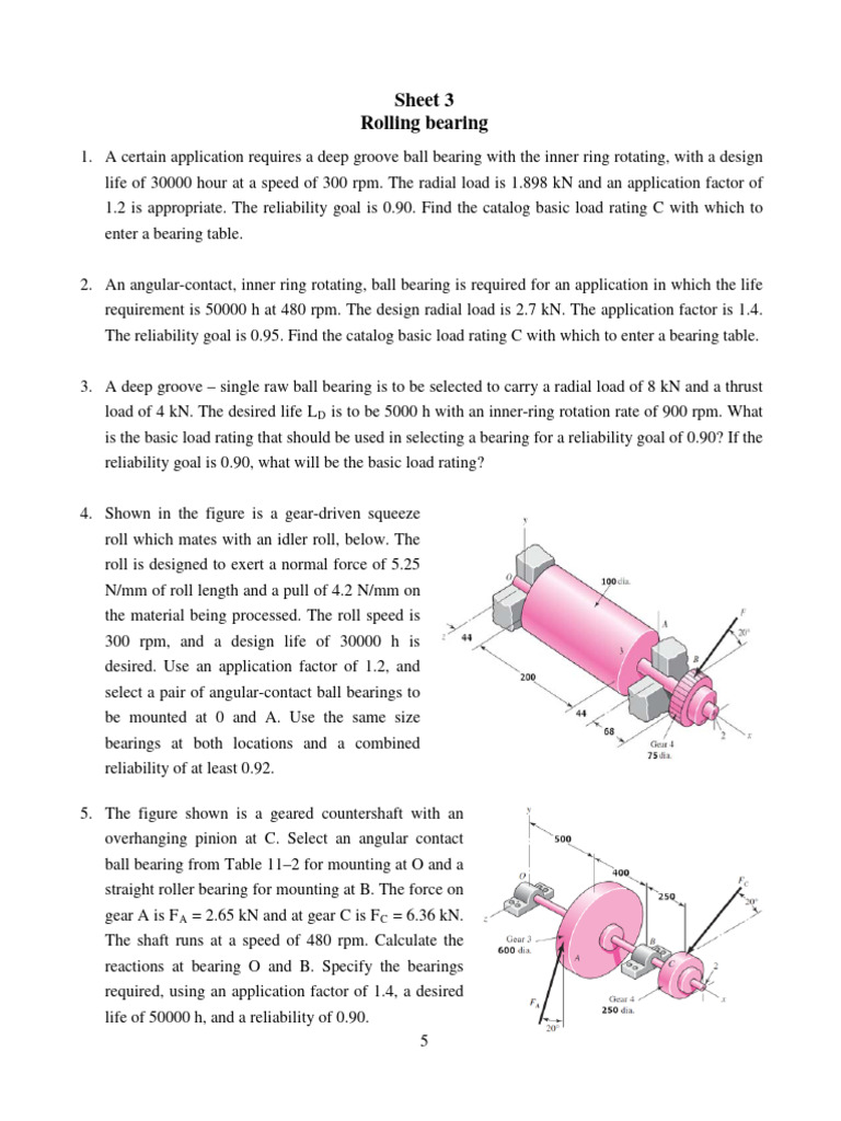 Sheet 3-Rolling Bearing | PDF | Bearing (Mechanical) | Belt (Mechanical)