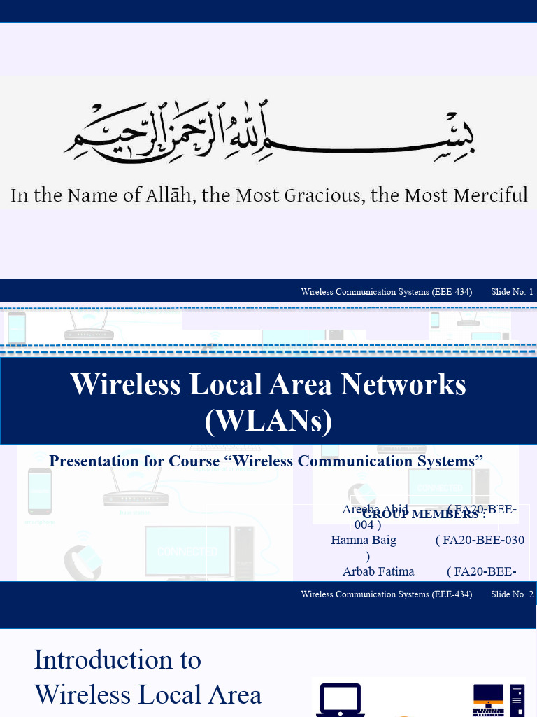 Introduction To Wireless Local Area Networks WLANs | PDF | Wireless Lan | Computer Network